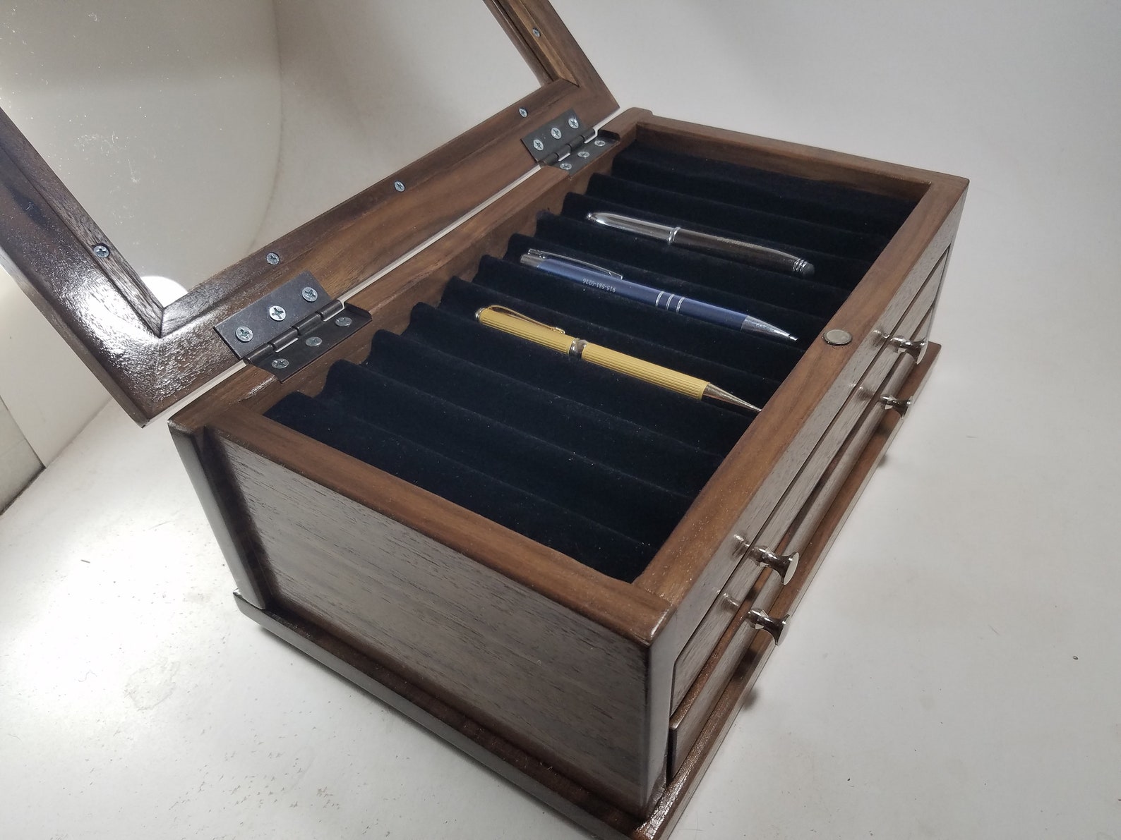 30P Solid Black Walnut Wood Pen Box OP0371 W30p 30 Item - Etsy
