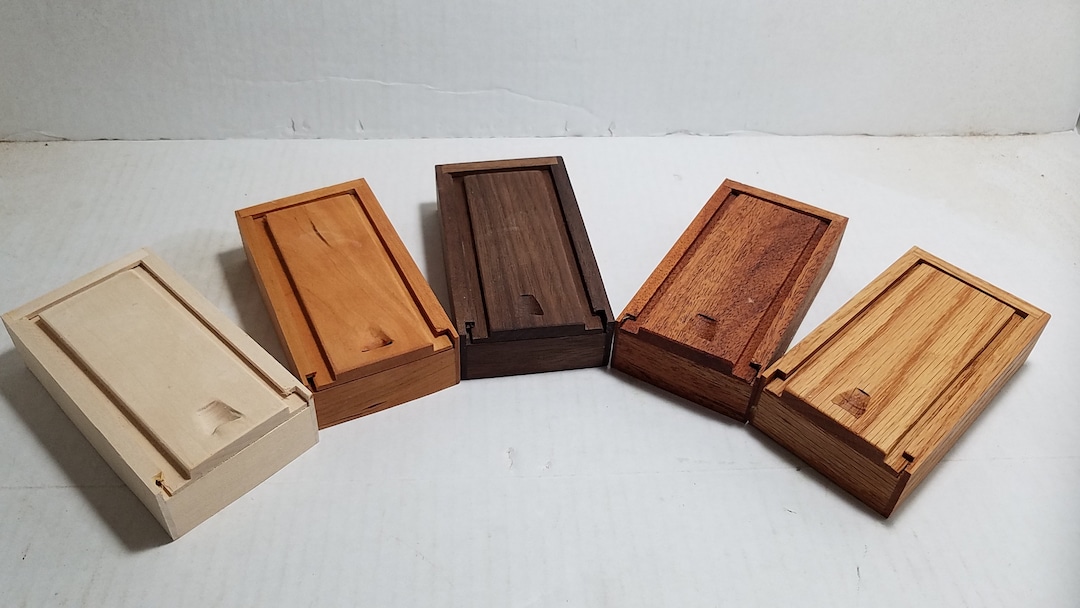 Small Slide Top General Purpose Wood Box (BX0292) (ID 4.2x1.9x.6 Tall ...