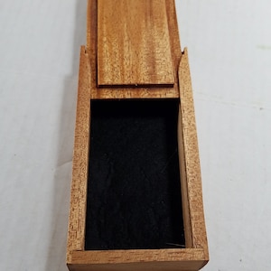 Small Slide Top General Purpose Wood Box (BX0292) (ID 4.2x1.9x.6 Tall ...