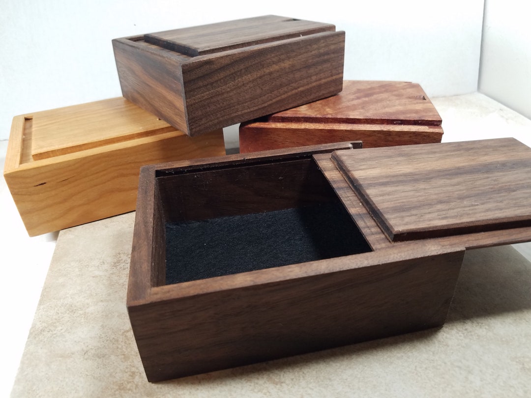 Slide Top Box (id:5.25x4.25x1.5) Gift Box (BX0333) Choice of Woods ...