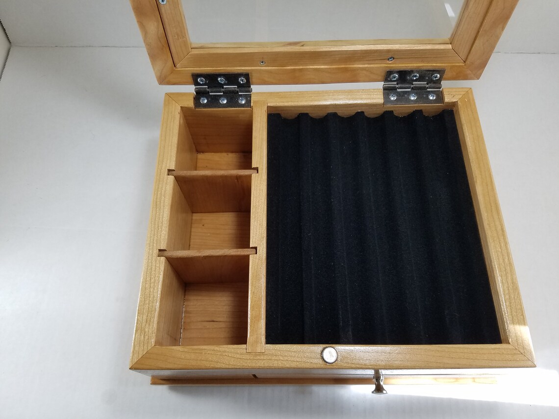 12P I Solid Cherry Wood Pen Case With Ink Bottle Storage - Etsy