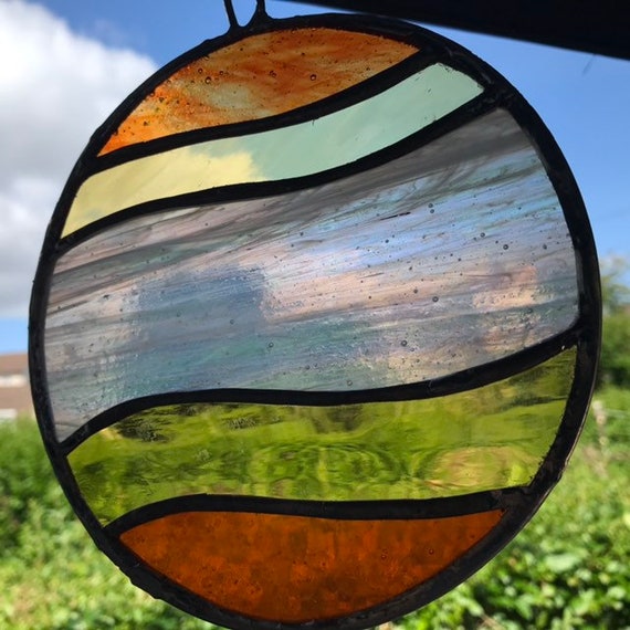 Handcrafted Stained Glass Disc 15cm / 6 - Etsy