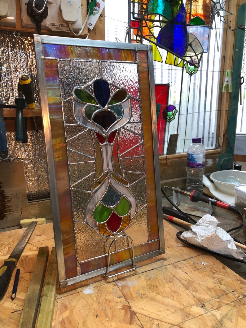 Stained Glass Panel Multi Colours 43cm X 23cm - Etsy