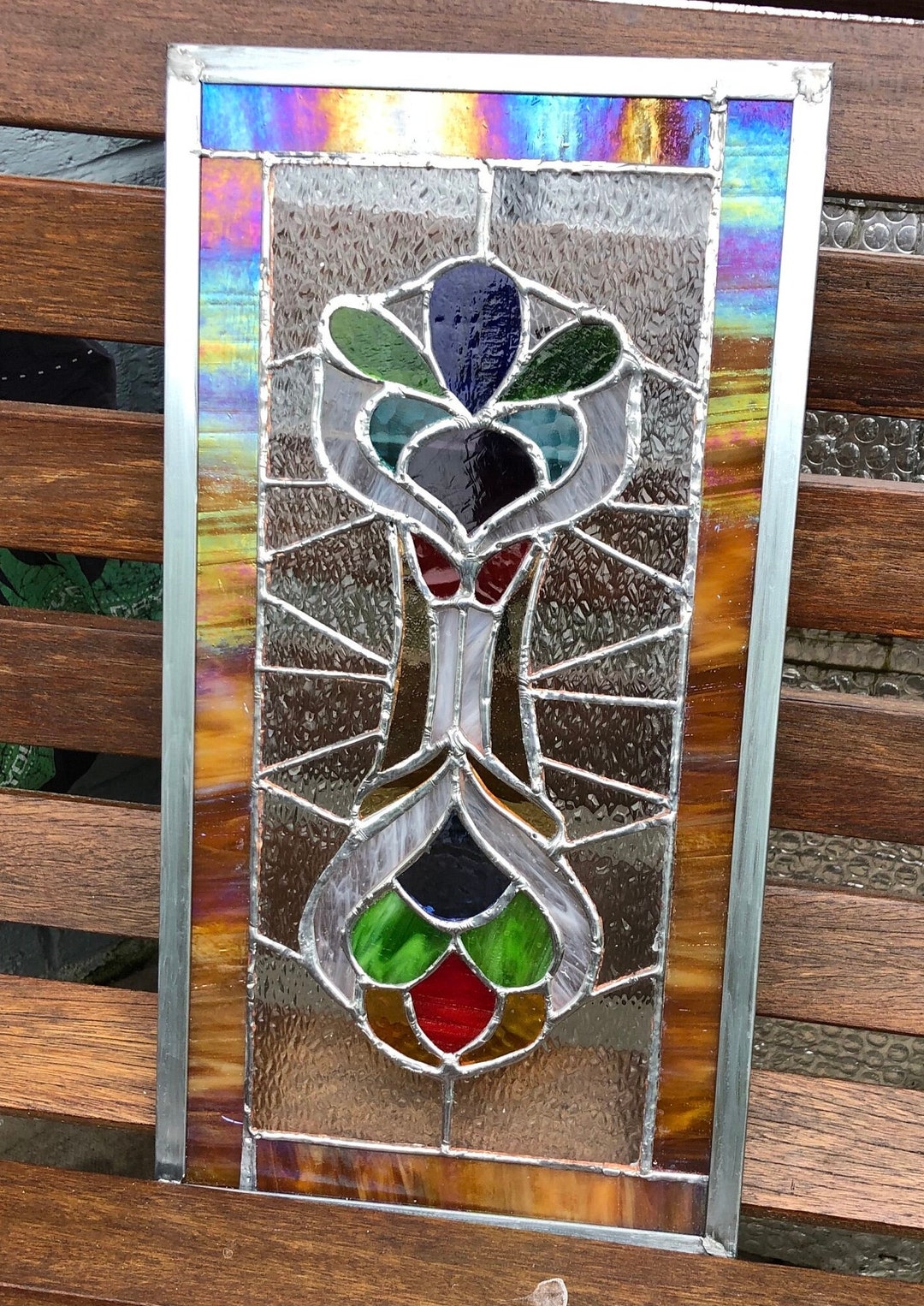 Stained Glass Panel Multi Colours 43cm X 23cm - Etsy