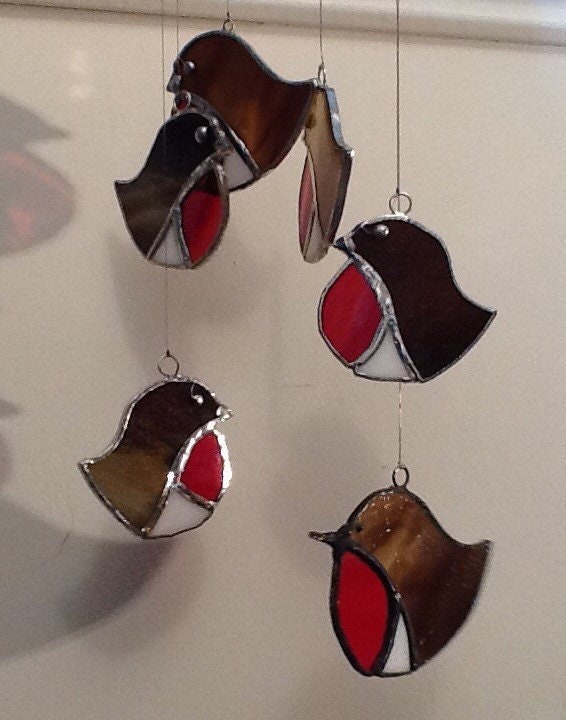 Stained Glass Robin Free UK Delivery - Etsy UK