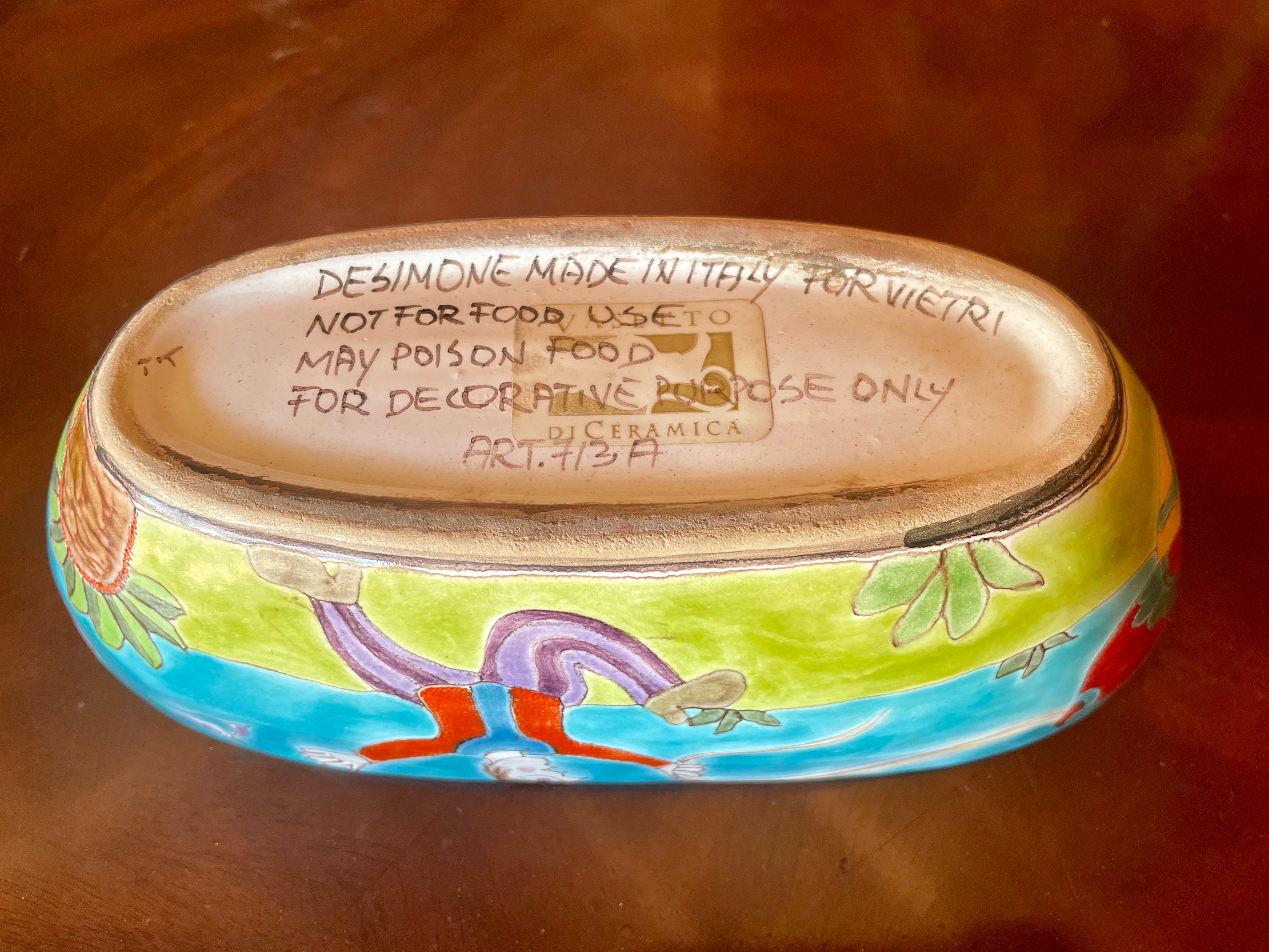 Early Vintage Giovanni Desimone Ceramic Pottery / Oval Dish/ MCM / Art ...