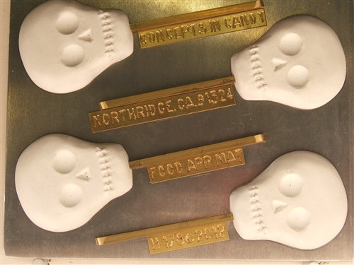 Skull Lollipop Plain and Smooth With Hard Shelled Candy - Etsy