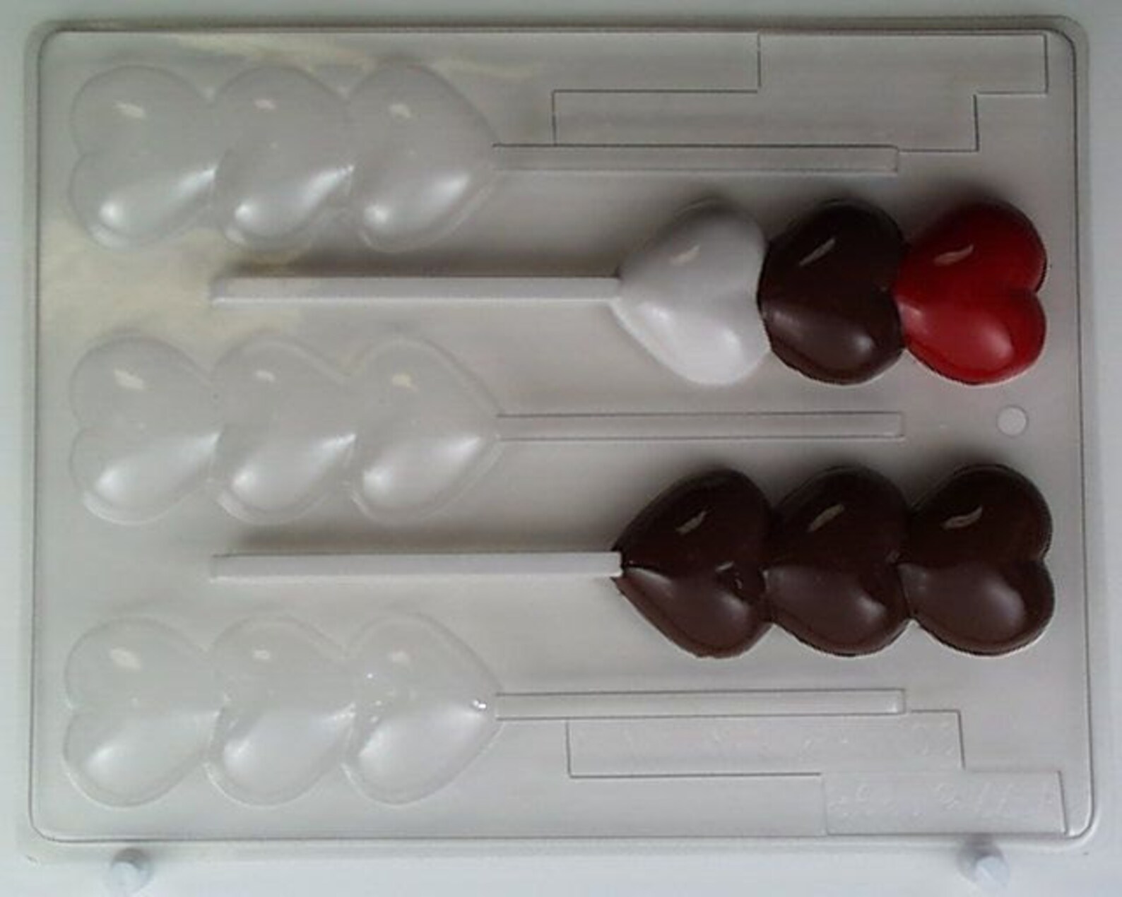 Three Rounded Hearts Stacked Vertically V177 Chocolate Candy - Etsy