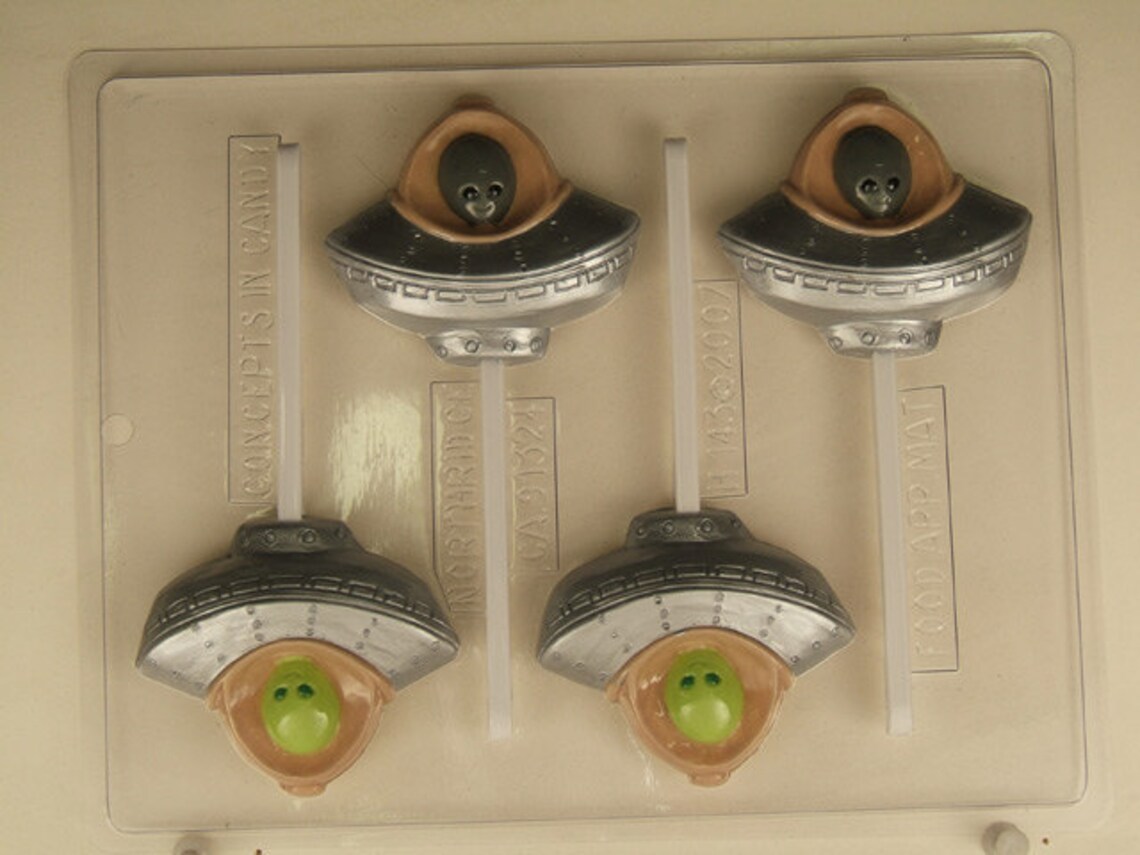 Alien in Flying Saucer Lollipop H143 - Etsy