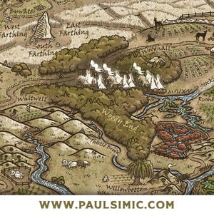 The Shire Map - Original Lotr 11x17 24x36 Poster - Lord of the Rings ...