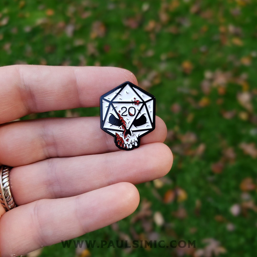 D20 Dice Skull Enamel Pin - Dnd Dungeon Master Gift - Etsy