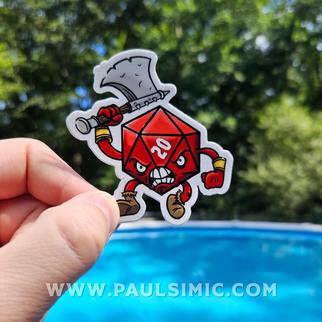 Raging Barbarian D20 Sticker | Funny D&D Critical Hit Vinyl - Etsy