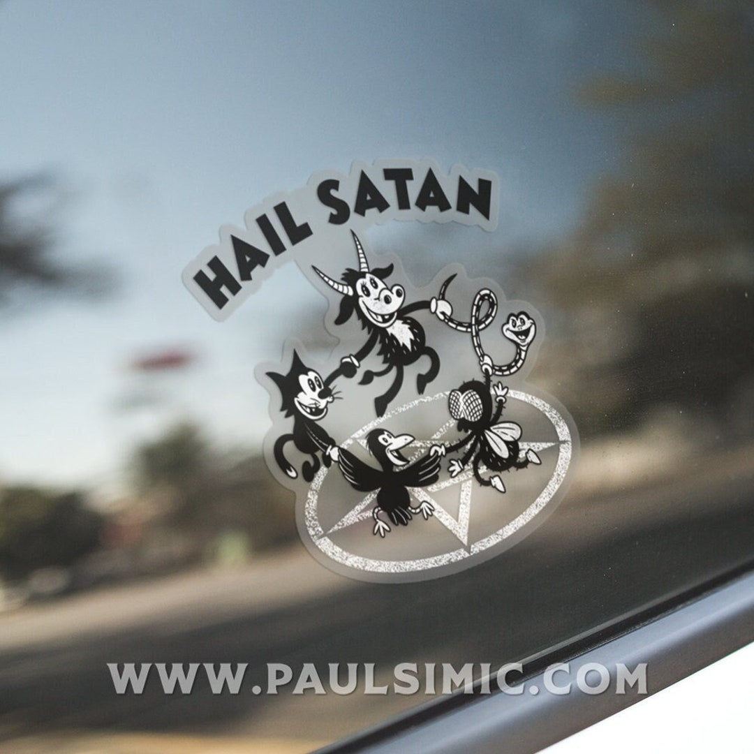 Hail Satan Clear Sticker | Waterproof Satanist Sticker for Laptop and ...