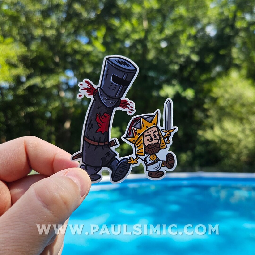 Arthur and Black Knight Sticker | Waterproof Vinyl Sticker for Laptop ...