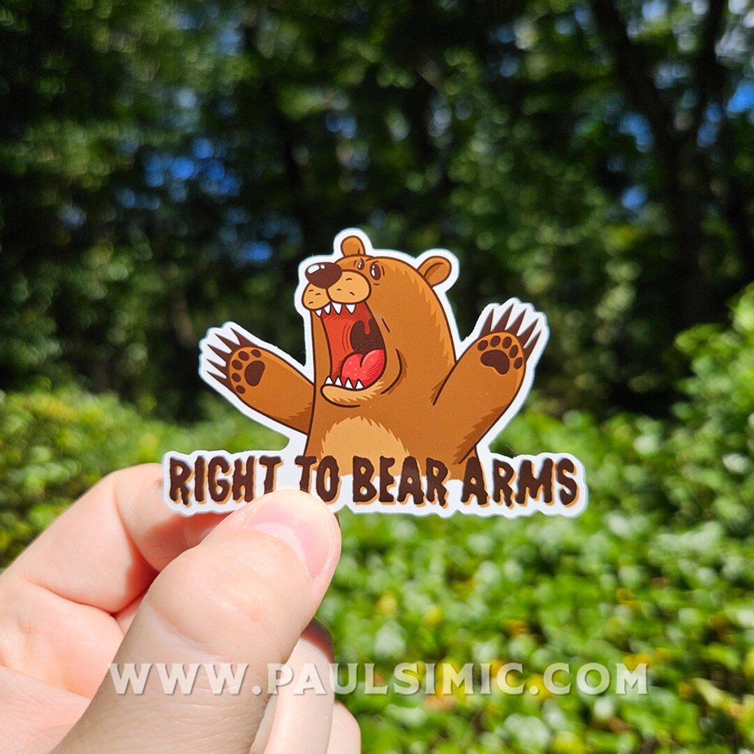 Right to Bear Arms Sticker Waterproof Bear Sticker for Laptop & Water ...