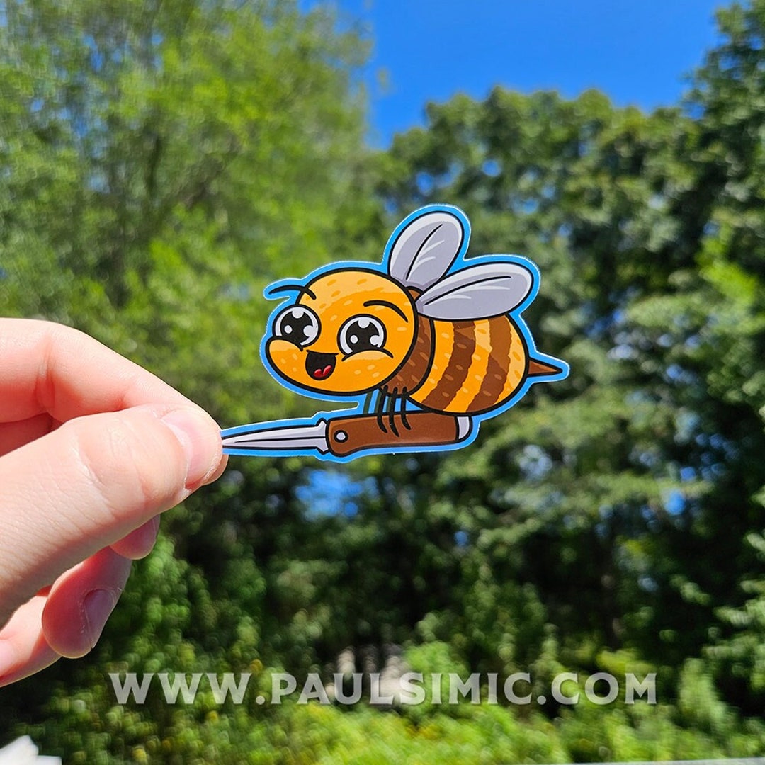 Killer Bee Sticker | Waterproof Cute Bee Sticker for Laptop & Water ...