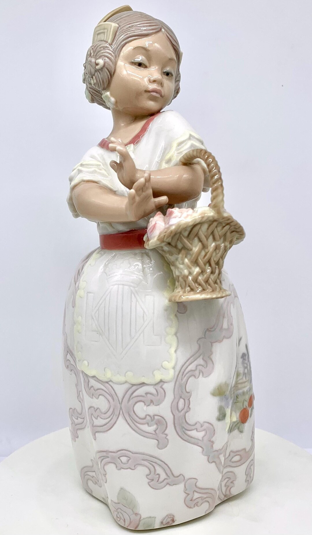 Vintage Zaphir Porcelain Figurine: Young Maiden With Flower Basket ...