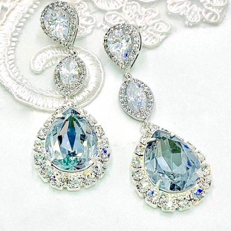 Ice Blue Earrings - Etsy