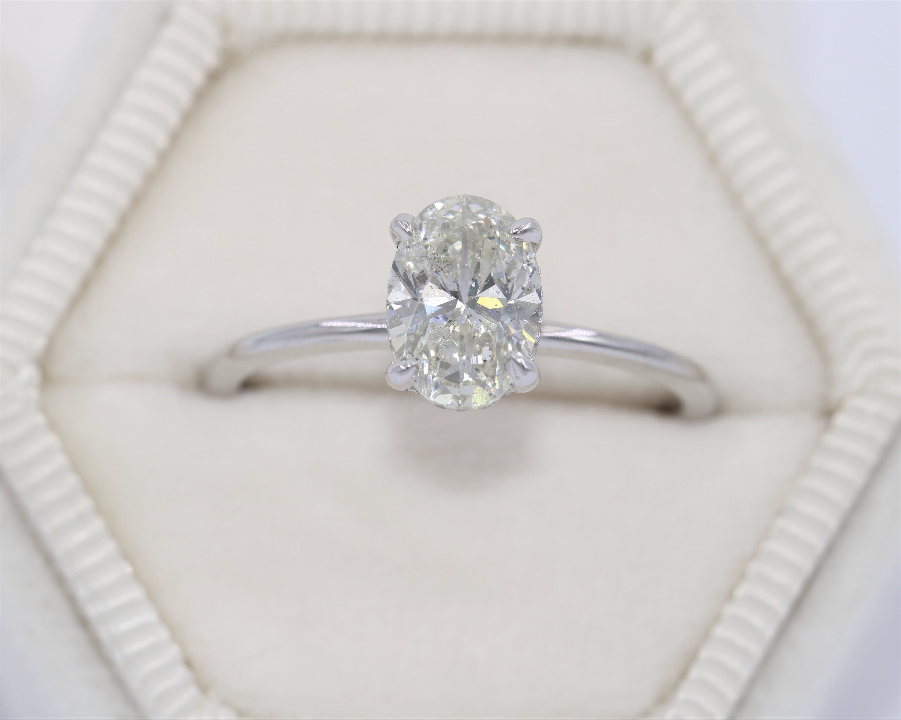 Certified Natural Diamond Solitaire Ring, Oval Natural Diamond Ring ...