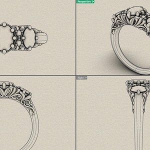 Complex 3D CAD Design, Custom Engagement Wedding Ring 3D Design - Etsy