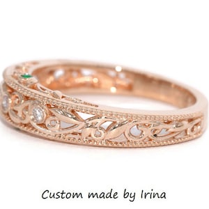 Vine Leaf Filigree Scroll Pattern Elegant Wedding Foliage Band - Etsy