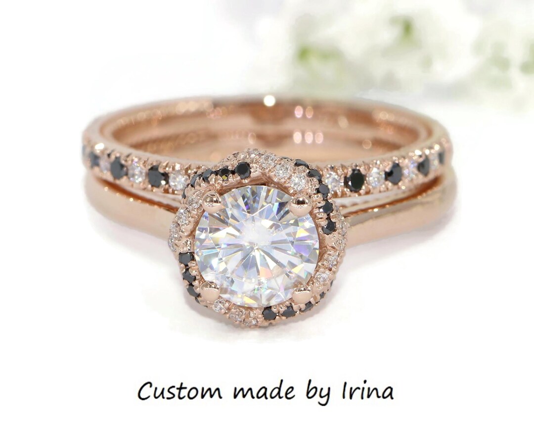 2.2 Ct IGI Lab Diamond Engagement Ring With Black & White Natural ...