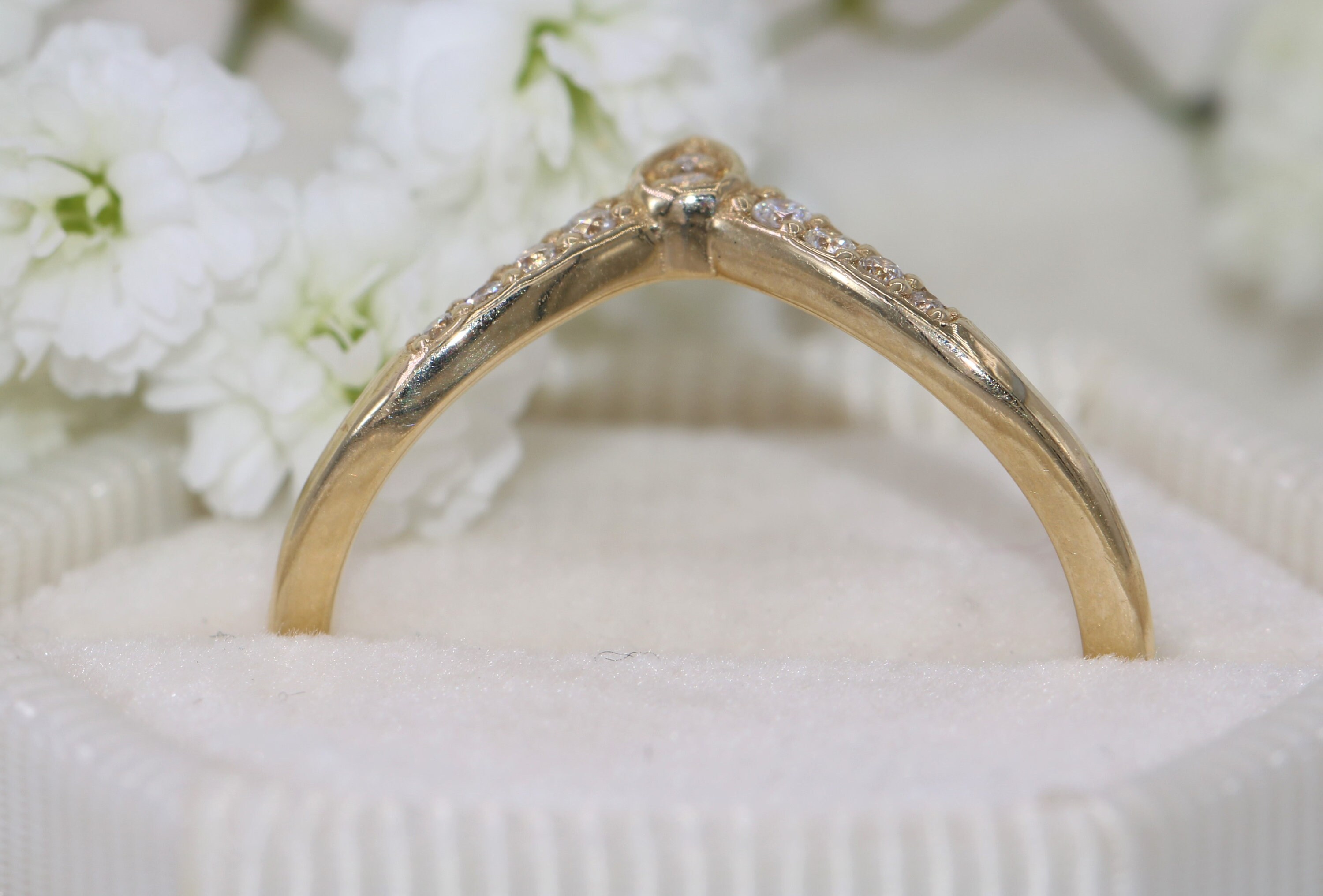 Custom Chevron V Shape Chevron Diamond Ring