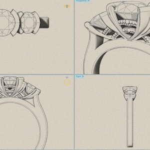 Complex 3D CAD Design, Custom Engagement Wedding Ring 3D Design - Etsy