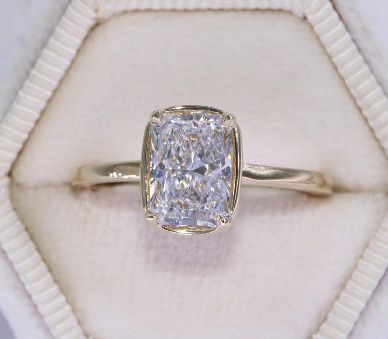 2 Ct IGI Certified Lab Diamond Engagement Ring 14k Solid Gold - Etsy