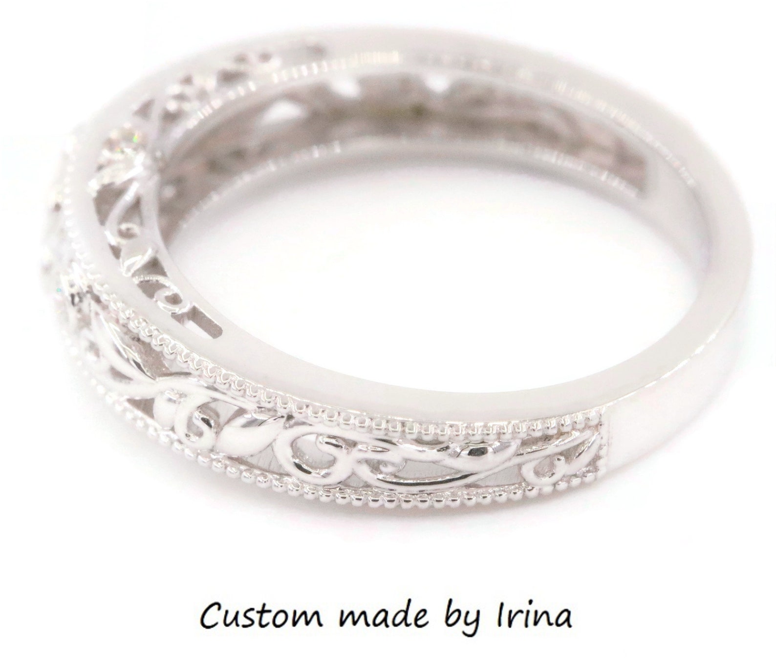 Rustic Vine Leaf Scroll-work Filigree Wedding Ring - Etsy