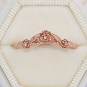 Nature Inspired Hand Engraved Leaves and Rustic Flower Wedding Band - Etsy