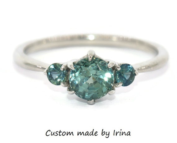 Three Stone Custom Engagement Ring Setting ONLY - Etsy