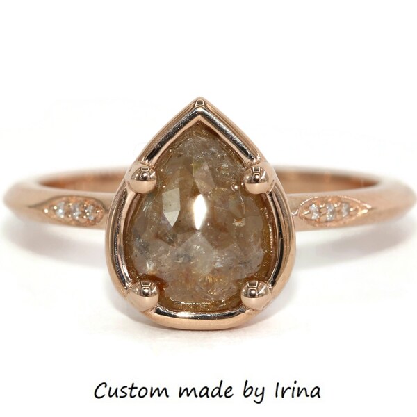 Rustic Diamond Ring - Etsy
