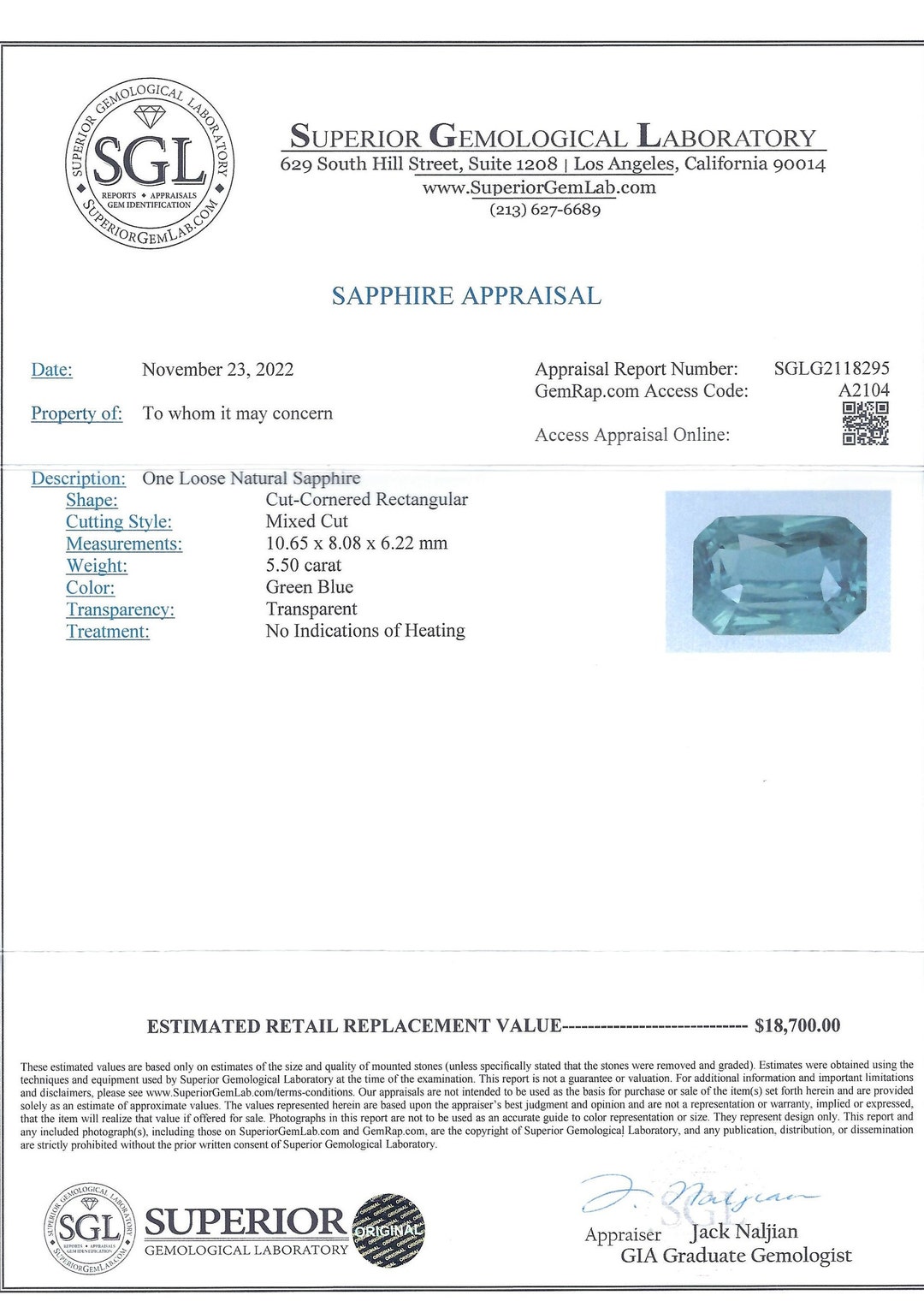 Appraisal Certificate From a GIA Certified Gemologist Appraiser - Etsy