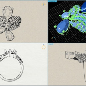 Complex 3D CAD Design, Custom Engagement Wedding Ring 3D Design - Etsy