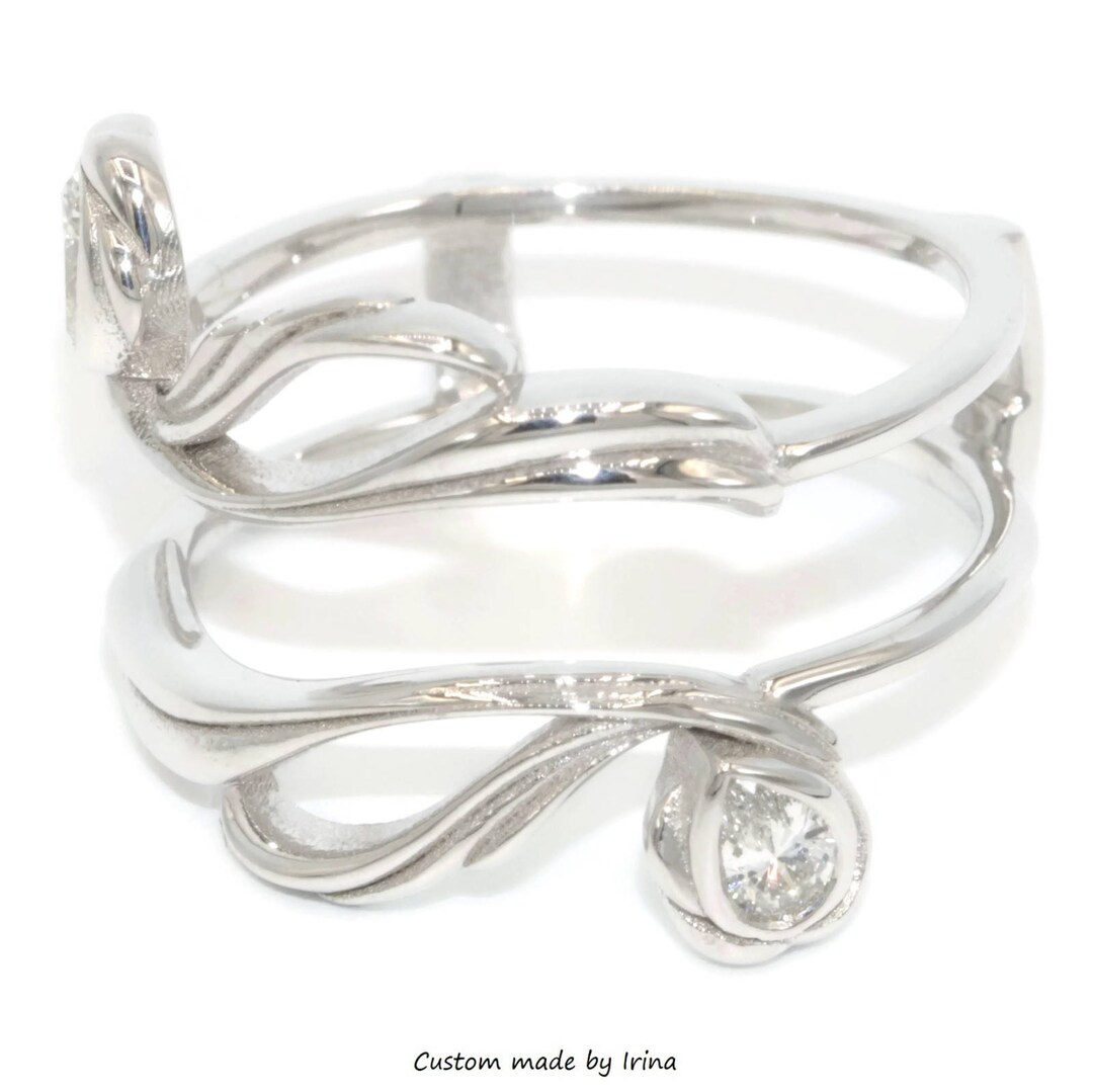 Diamond Ring Guard: 14k Gold Vintage Scroll Filigree Ring Jacket - Etsy