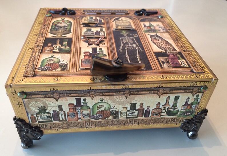 Halloween Box Altered Decorated Embellished /frightfully Charming Gift ...