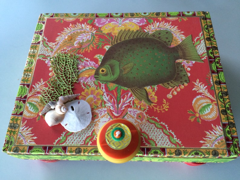 Tropical Splendor Altered Decorated Embellished Memory Keepsake Box ...