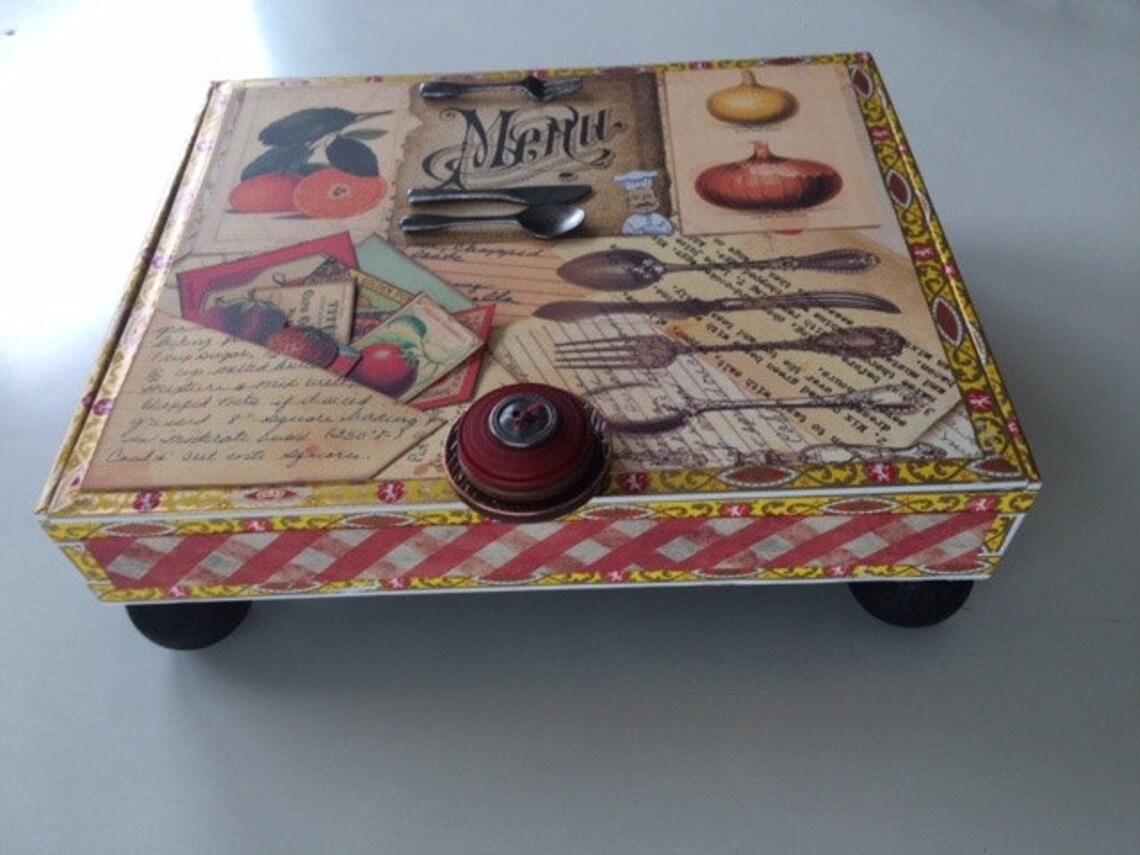 For the Cook Menu Box Memory Box Kitchen Box Decorative Box - Etsy