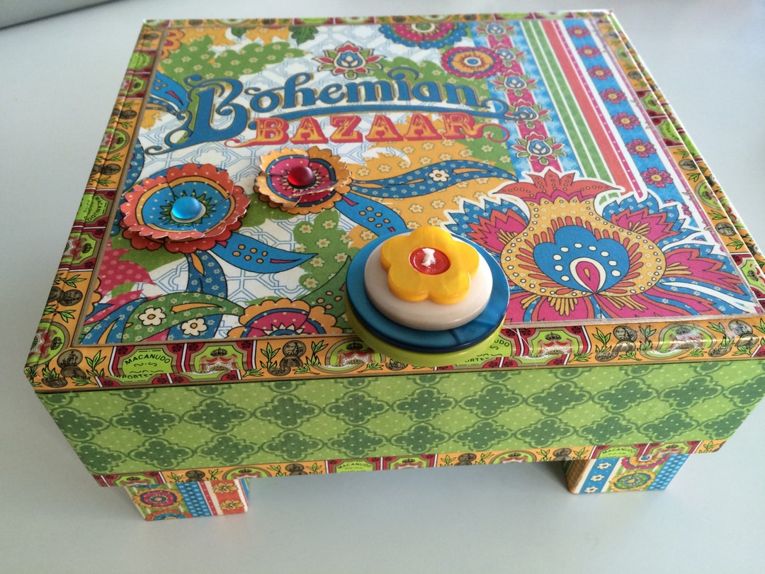 Bohemian Rhapsody Retro Jewelery Box Keepsake Box Decorative Altered ...
