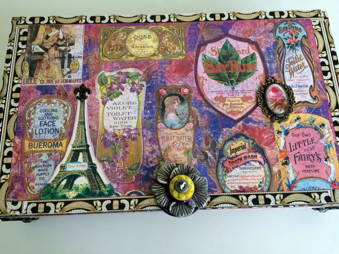 Sample French Dreams Vintage Memory Box Jewelery Decorated Embellished ...