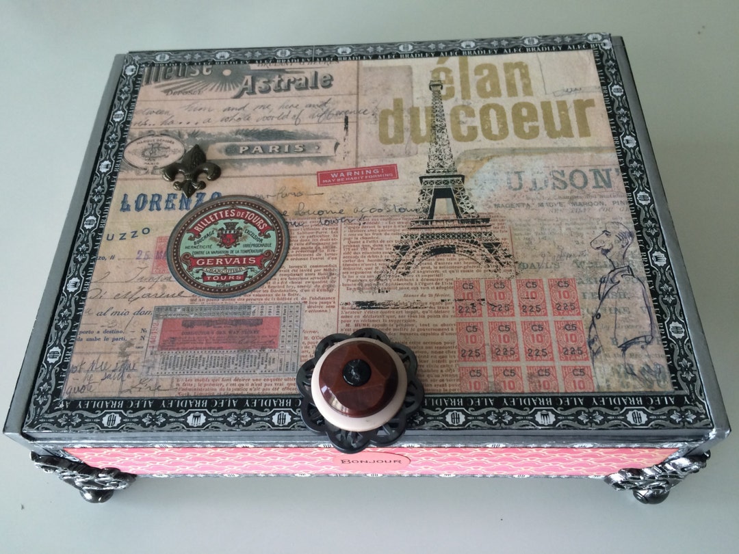 Paris Travel Memory Box French Box Memory Box Jewelery Box Keepsake Box ...