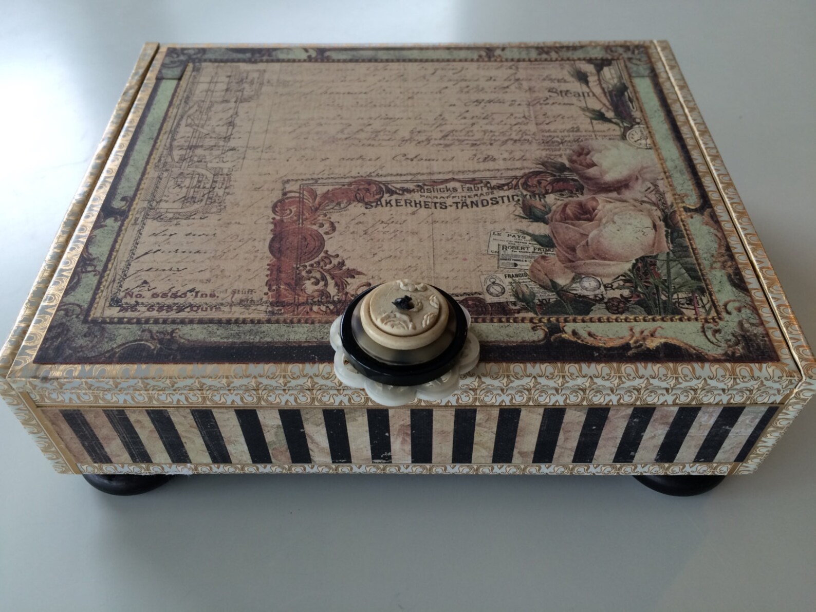 Time Traveler Jewelery Box Keepsake Box Decorative Altered Cigar Box ...