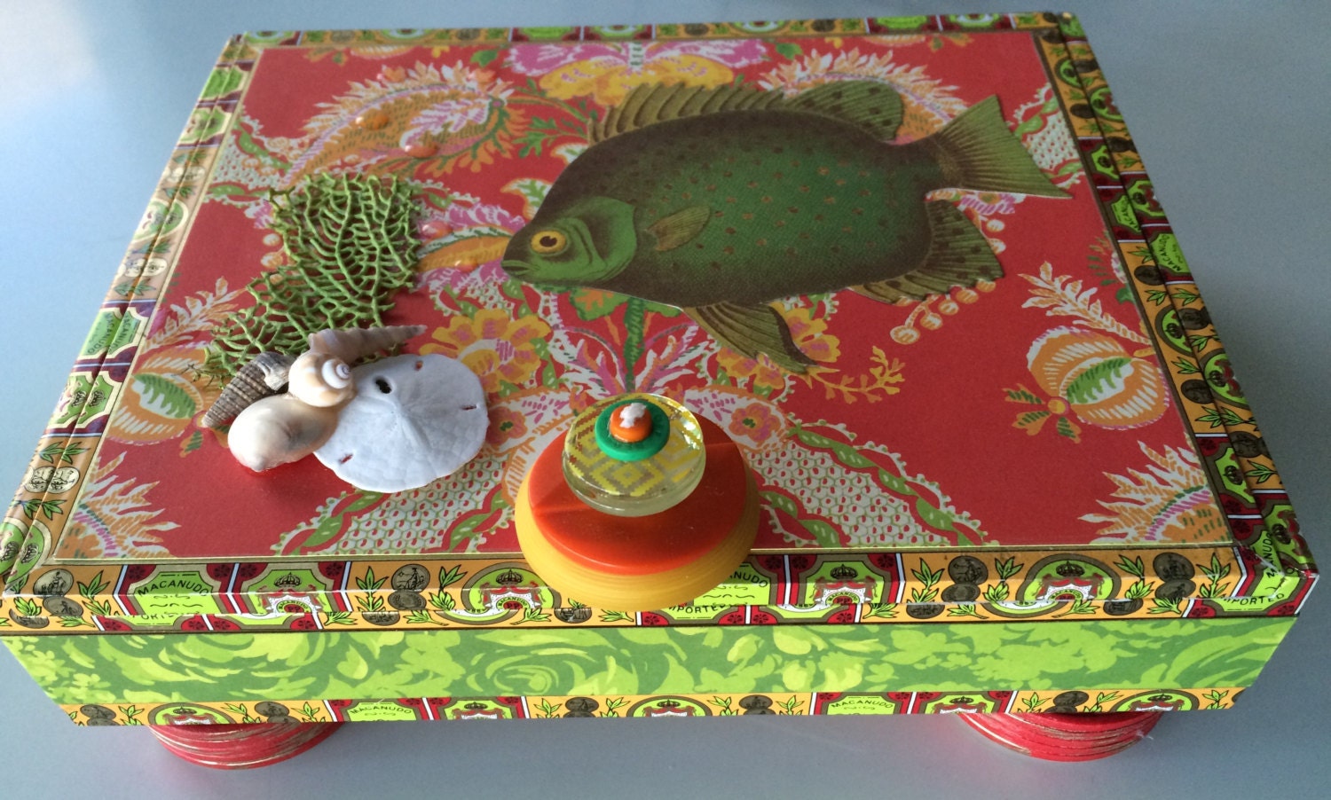 Tropical Splendor Altered Decorated Embellished Memory Keepsake Box ...