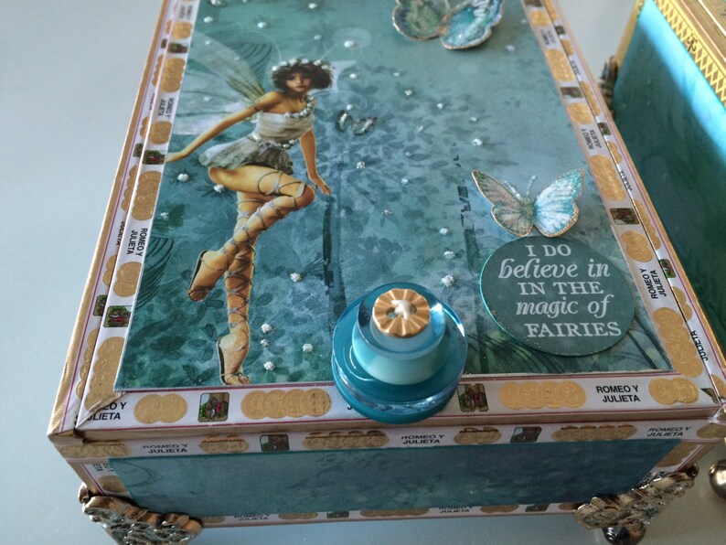 Fairy Princess Memory Jewelery Keepsake Box Altered Cigar Box ...