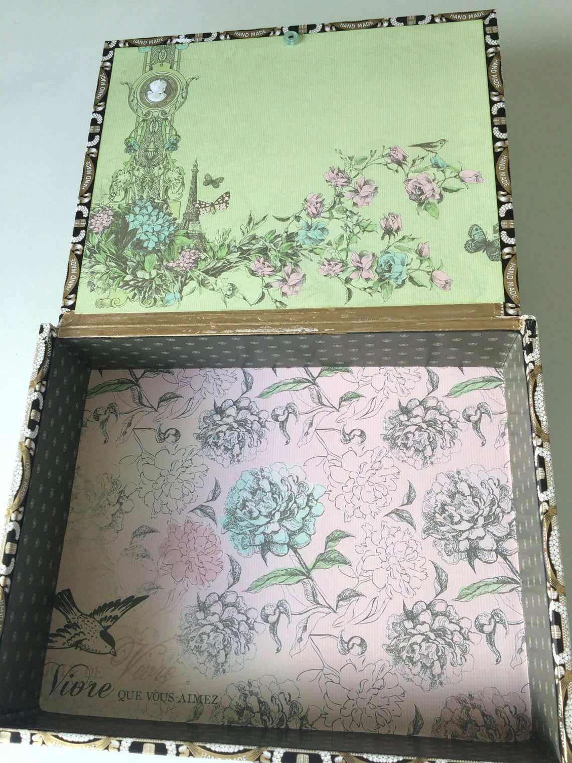 Paris/french Decorative Box Altered Cigar Box Jewelery Box Keepsake Box ...