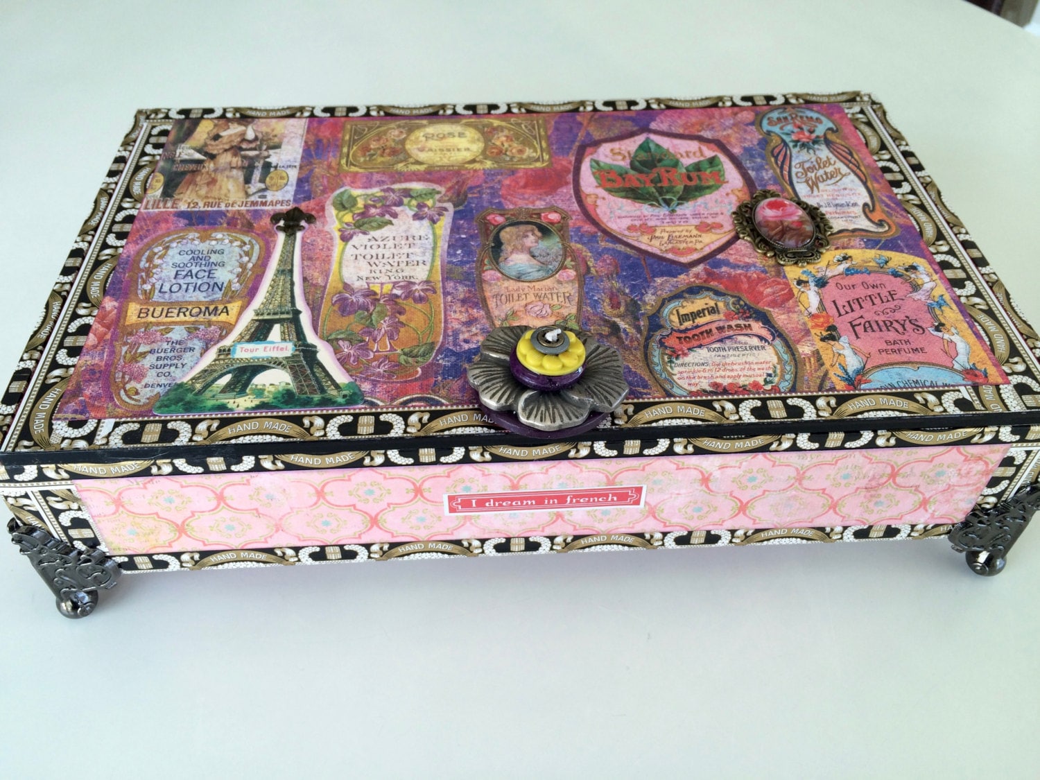 Sample French Dreams Vintage Memory Box Jewelery Decorated Embellished ...