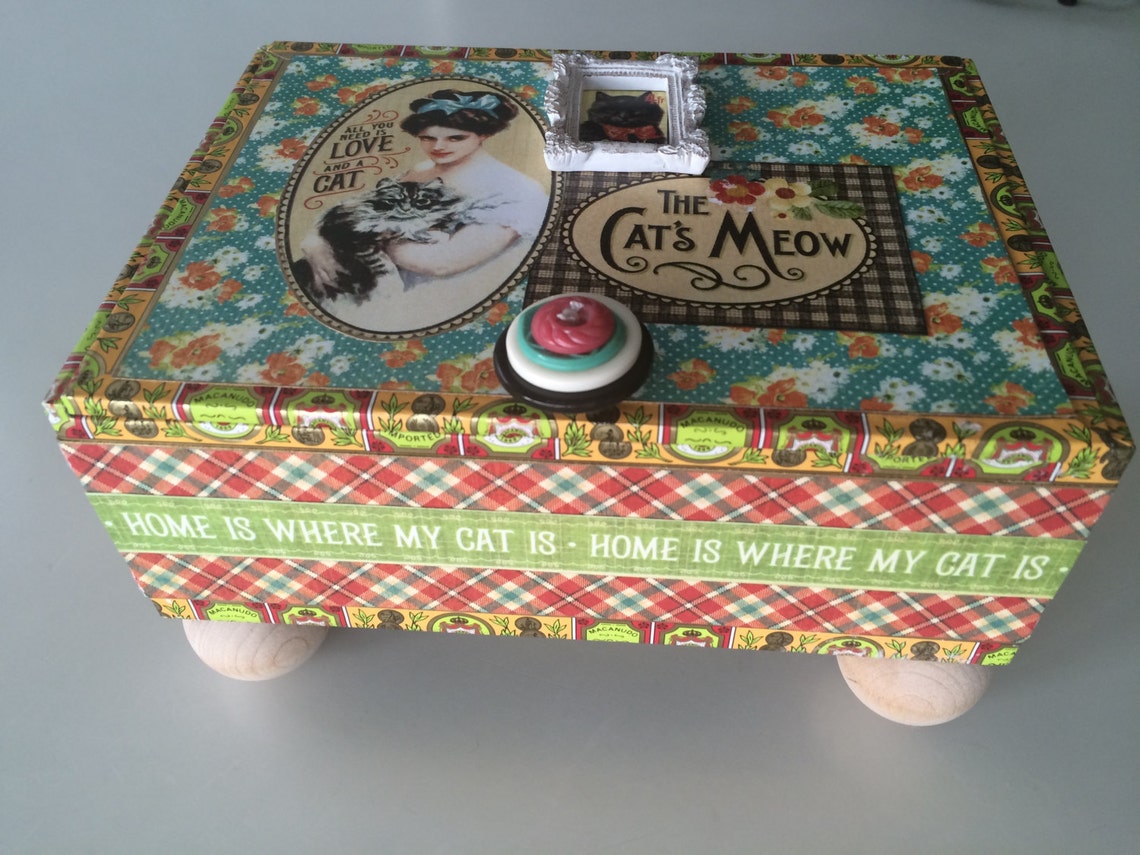 Sample Cats Meow 2 Keepsake Box Memory Embellished Altered - Etsy