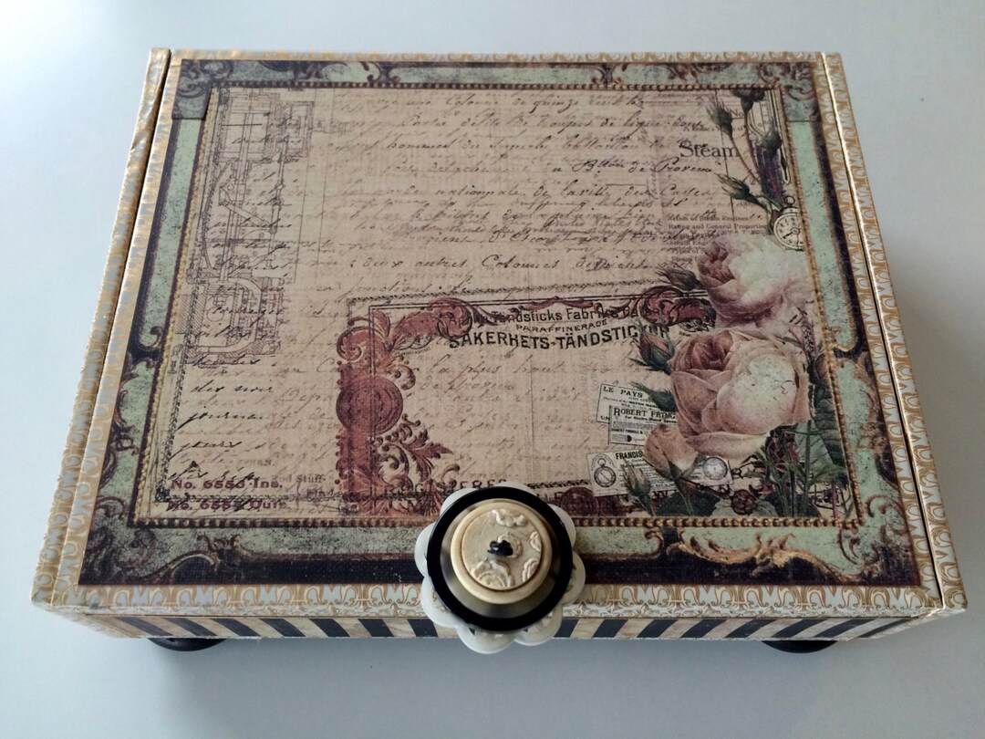 Time Traveler Jewelery Box Keepsake Box Decorative Altered Cigar Box ...