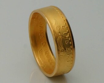 Mens gold coin ring | Etsy